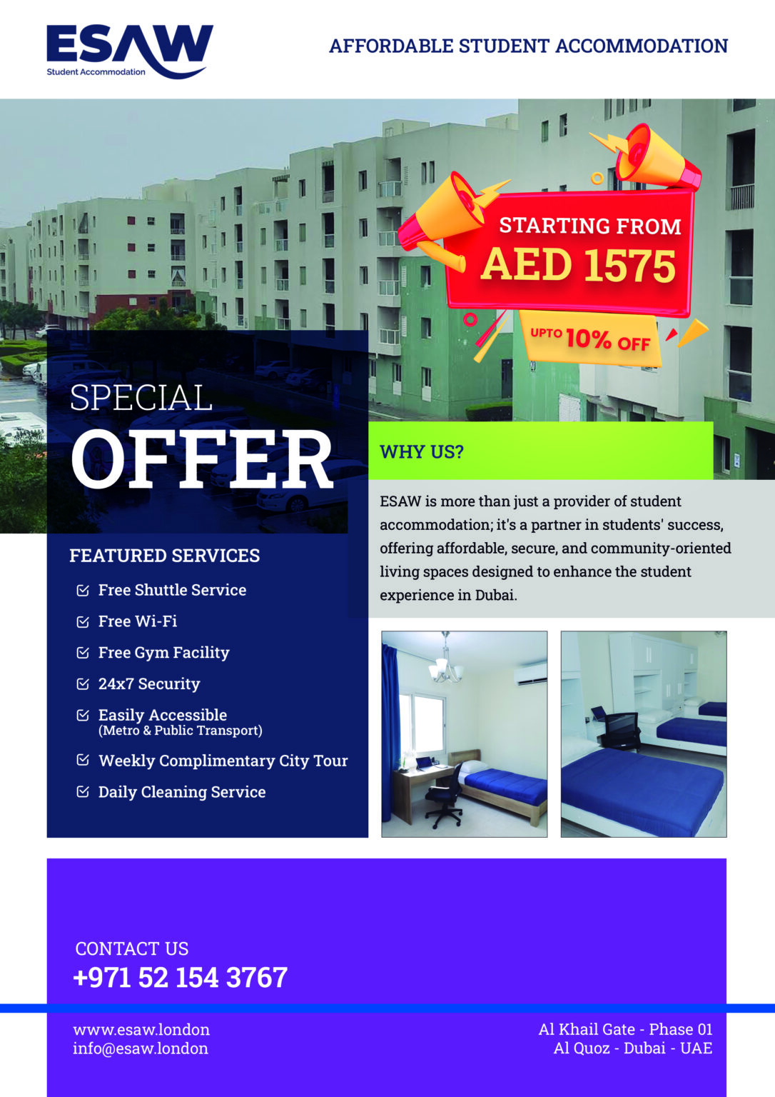 ESAW Affordable Student Accommodation in Dubai